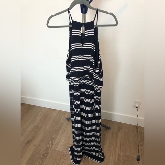 LOFT | Dresses | Loft Navywhite Striped Maxi Dress | Poshmark